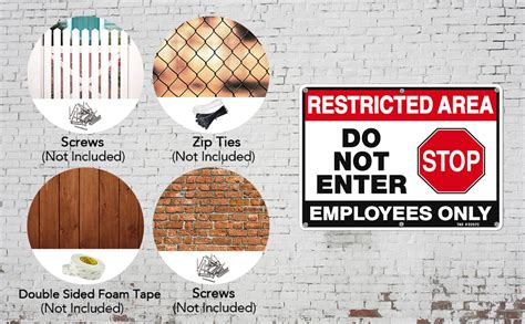 Tandr Large Restricted Area Do Not Enter Employees Only Sign 1 Pack