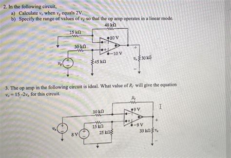 Solved In The Following Circuit A Calculate V When V Chegg