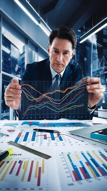 Analyzing Business Chart Premium Ai Generated Image