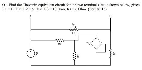 solved q1 find the thevenin equivalent circuit for the two