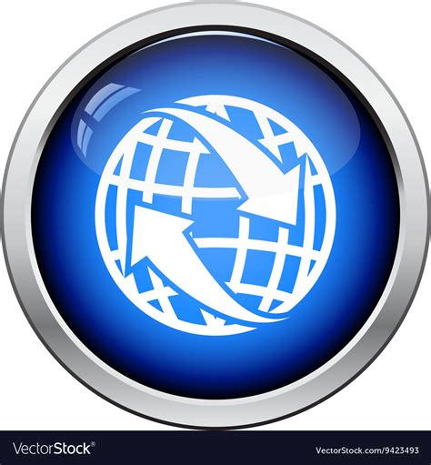 Globe With Arrows Icon Royalty Free Vector Image