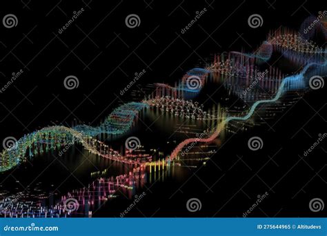 bioinformatics visualization of human dna with each strand represented as a line and each base