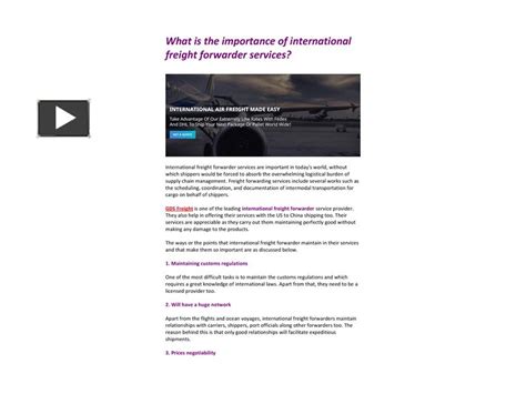 Ppt What Is The Importance Of International Freight Forwarder Services Powerpoint
