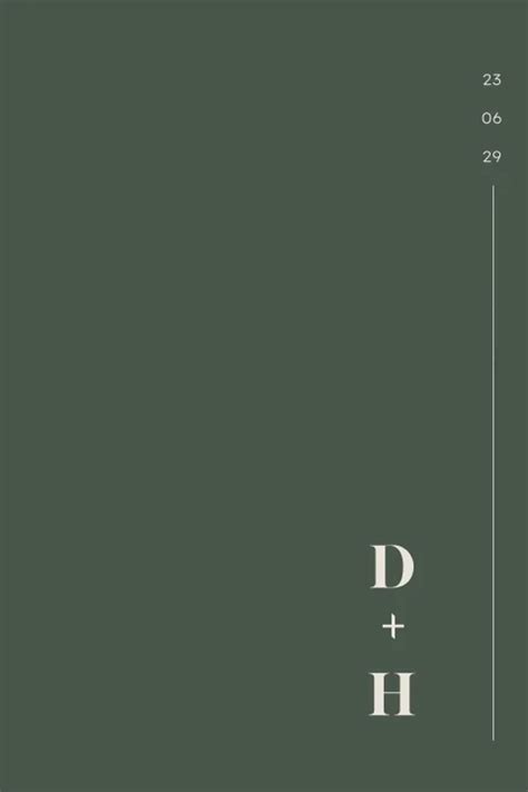 Trouwkaart Groen Initialen Minimalistisch Modern