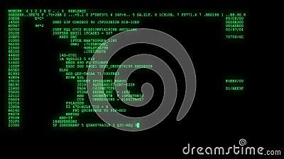 Encrypted Fast Long Scrolling Programming Security Hacking Code Data Flow Stream On Black White