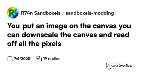 You Put An Image On The Canvas You Can Downscale The Canvas And Read Off All The Pixels 🚨