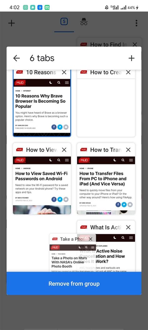 How To Create Manage And Disable Tab Groups In Chrome On Android