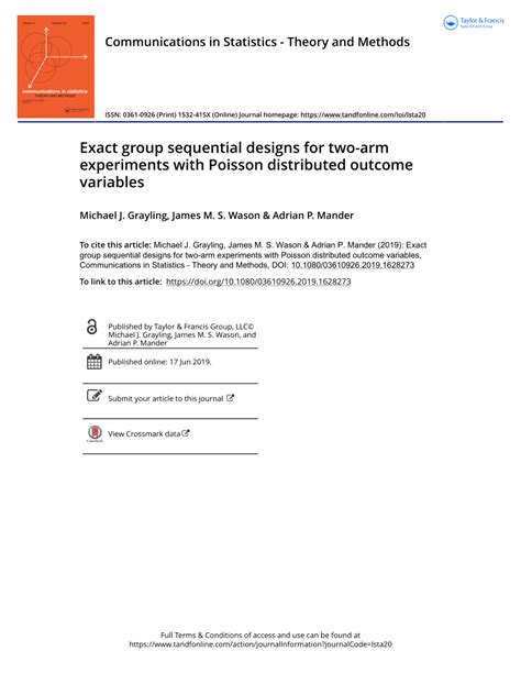 pdf exact group sequential designs for two arm experiments with