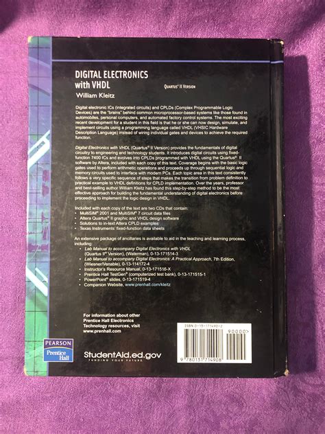 digital electronics with vhdl textbook william kleitz etsy