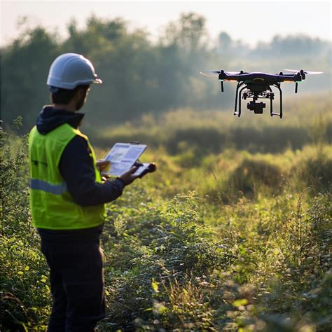 Engineers Using Drones And Satellite Imagery For Environmental Monitoring Premium Ai Generated