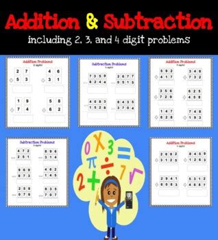 Add And Subtract Digit Numbers By Teaching MAP TPT