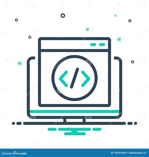 Mix Icon For Html Coding And Software Stock Vector Illustration Of Programming Shape 160701484