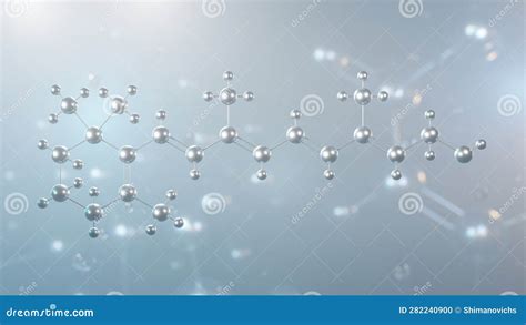 Retinol Molecular Structure 3d Model Molecule Vitamin A1 Structural Chemical Formula View