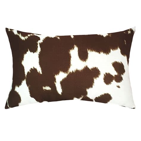 Mainstays Faux Cow Hide Oblong Throw Pillow 15x24 Brown White Western