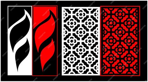 Premium Vector Decorative Wall Panels Set Jali Design Cnc Pattern