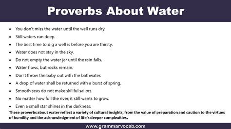 Proverbs About Water Grammarvocab