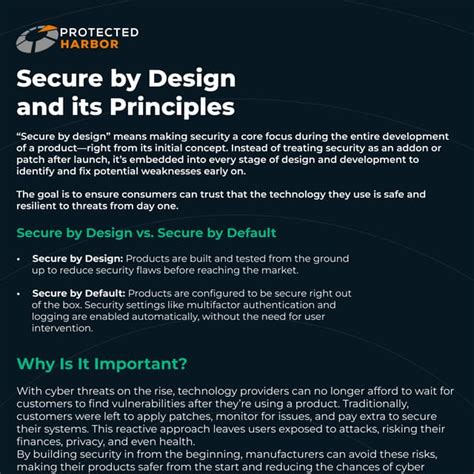 Secure By Design And Its Principles Infographic Pdf