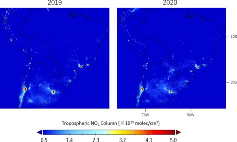 Averages Of The Corrected Tropospheric No2 Columns Measured By Tropomi Download Scientific