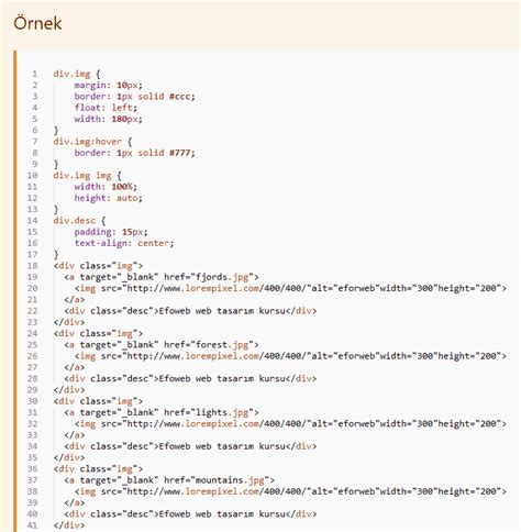 Css Dropdown Ve Basit Resim Galerisi