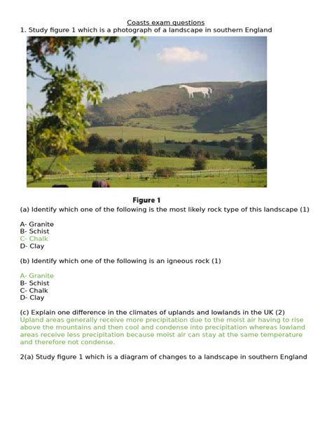 Coasts Exam Questions 26th Oct Jamespatterson Pdf Erosion Glacier