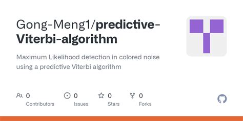 Github Gong Meng1predictive Viterbi Algorithm Maximum Likelihood