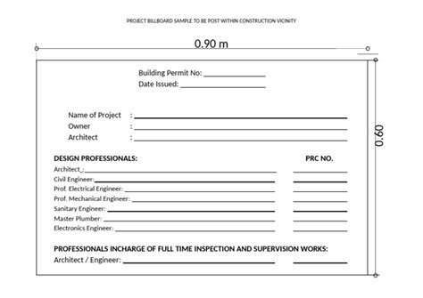 Bulding Permit Billboard Pdf