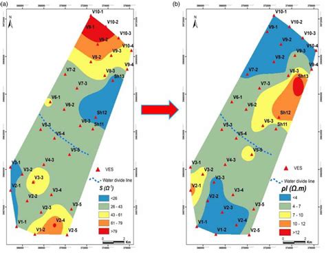a Spatial variations of S Ω À and b spatial variations of
