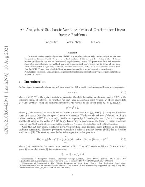 Pdf An Analysis Of Stochastic Variance Reduced Gradient For Linear