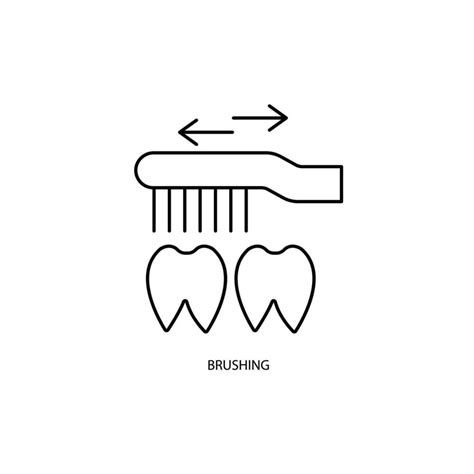 Correct Teeth Brushing Concept Line Icon Simple Element Illustration