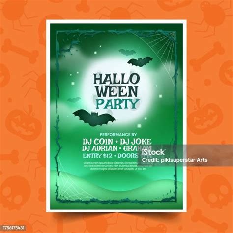 현실적인 할로윈 수직 포스터 템플릿 디자인 벡터 일러스트 레이 션 가을에 대한 스톡 벡터 아트 및 기타 이미지 가을 거미