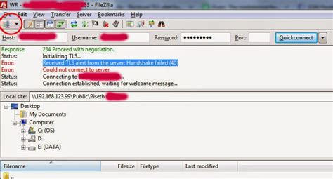 Solved Ftp Error Received Tls Alert From The Server Handshake Failed