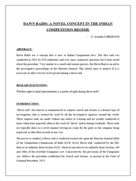 Legal Representation In Dawn Raids Pdf Right To Counsel Search