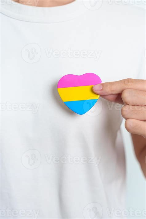 Pansexual Pride Day And Lgbt Pride Month Concept Hand Holding Pink