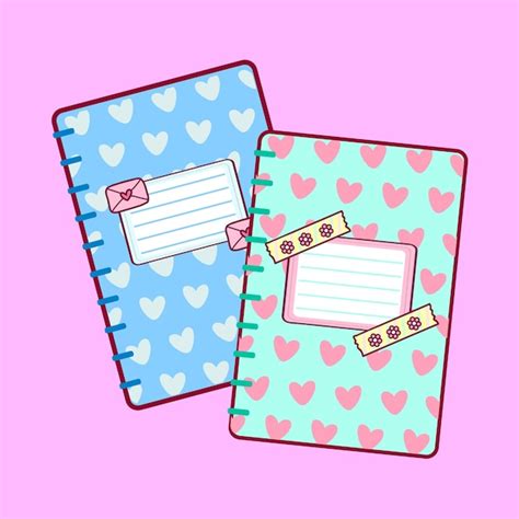 Premium Vector Cute Notebooks Planners And Diaries Hand Drawn Spiral