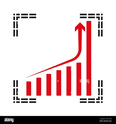 Growing Chart Vector Red Upward Trend Business Success Icon Data