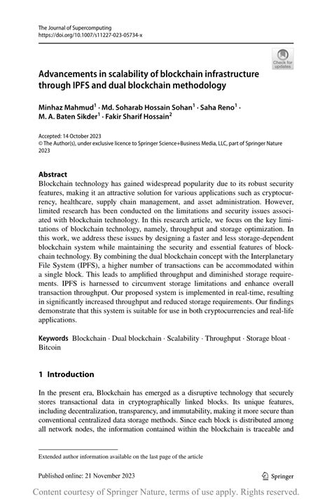 advancements in scalability of blockchain infrastructure through ipfs