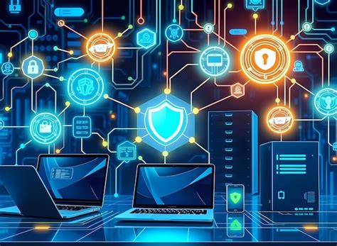 Various Devices Connected To Internet Security Network Premium Ai