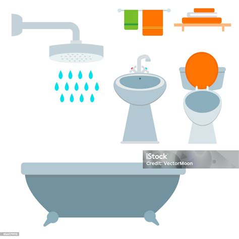 목욕 장비 아이콘 화장실 그릇 욕실 평면 스타일 그림 위생 디자인 청소 로얄 플러시에 대한 스톡 벡터 아트 및 기타 이미지 로얄 플러시 화장실 가정용 시설 0명