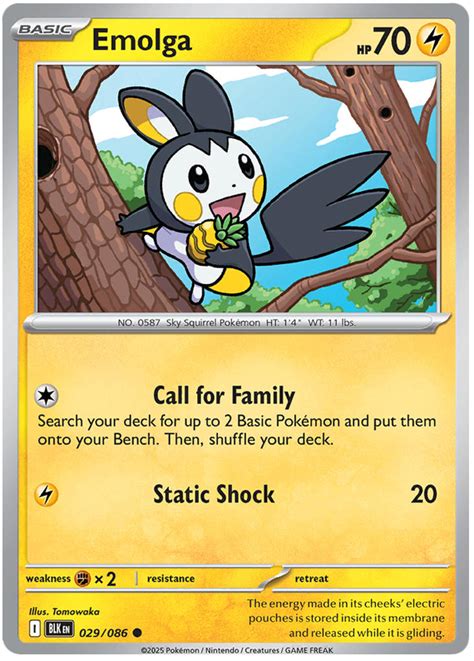 Emolga Black Bolt 29 Pokemon Card