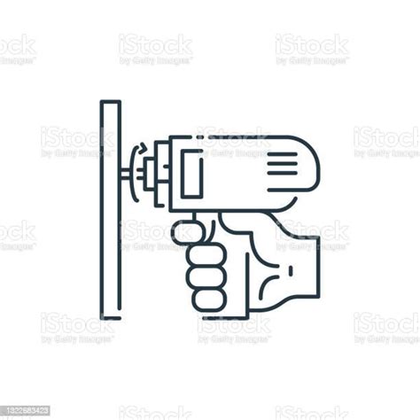 노동일 개념에서 드릴 아이콘 벡터 드릴 편집 가능한 스트로크의 얇은 선 그림입니다 웹 및 모바일 앱 로고 인쇄 미디어에 사용할