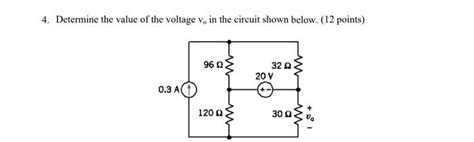 Solved Determine The Value Of The Voltage V In The Chegg Com