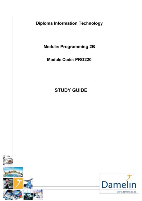 Programming 2B Study Guide Diploma Information Technology Module