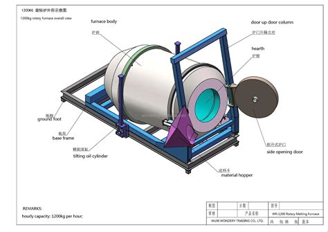 Gas Fired Rotary Furnace For Lead Smelting 3500kg