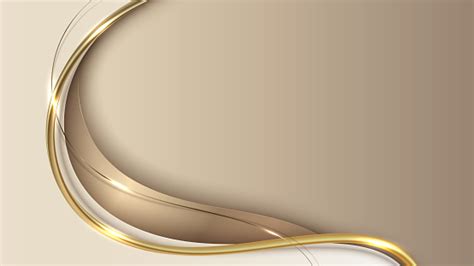 추상 템플릿 크림 배경 럭셔리 스타일에 반짝이는 골드 라인 반짝이는 조명과 추상 템플릿 3d 우아한 골든 웨이브 모양 배경 주제에 대한 스톡 벡터 아트 및 기타 이미지