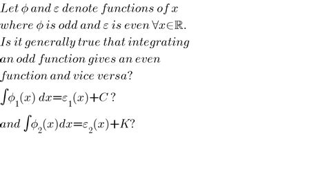 let and denote functions of x where is odd and is even x r is it