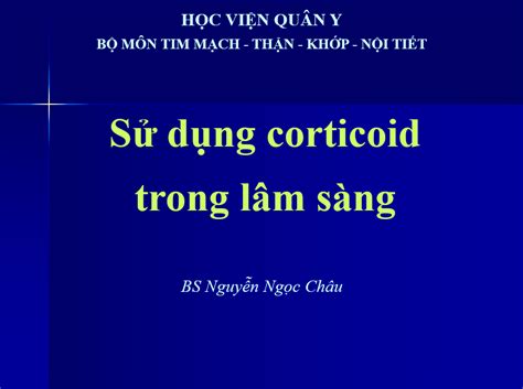 Download Book SỬ DỤNG CORTICOID TRONG LÂM SÀNG Tài Liệu Y Khoa Miễn Phí