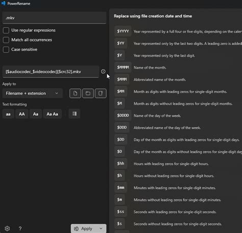 PowerRename Possiblity For External Calculated Inserts Not Only Time Issue