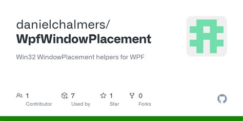 GitHub Danielchalmers WpfWindowPlacement Win WindowPlacement Helpers For WPF