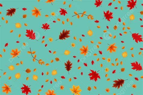 Autumn Seamless Pattern Background With Falling Leaves Wallpaper
