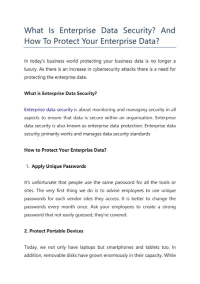 What Is Enterprise Data Security And How To Protect Your Enterprise Data